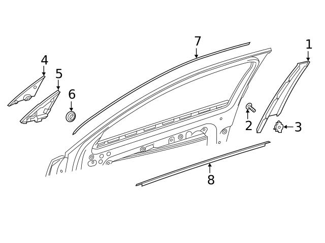 Genuine Mercedes 1777253100 Door Reveal Molding; Left - Mercedes