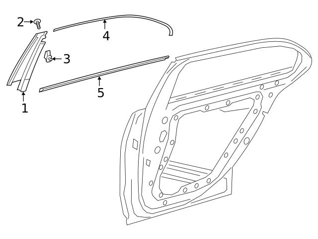 Genuine Mercedes 1777254300 Door Belt Molding; Front Left - Mercedes