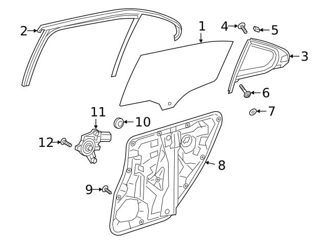 Genuine Mercedes 1777300402 Window Regulator Rail; Rear Right - Mercedes