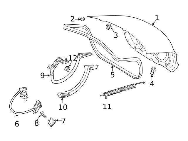 Genuine Mercedes 1777500700 Deck Lid Hinge; Left - Mercedes