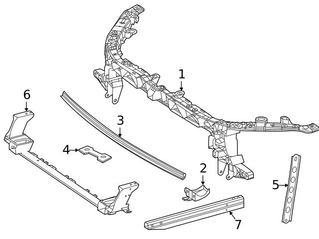 Genuine Mercedes 1778850403 Radiator Support Tie Bar Bolt; Upper Left ...