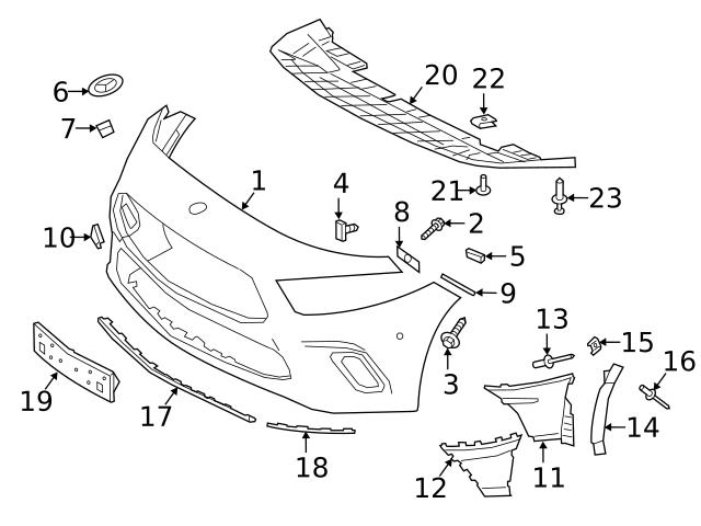 Genuine Mercedes 1778853903 Bumper Corner Cover; Front Right Inner ...