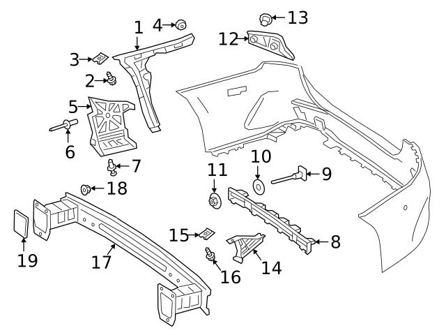 Genuine Mercedes 1778855603 Bumper Cover Support Rail Bracket; Left ...