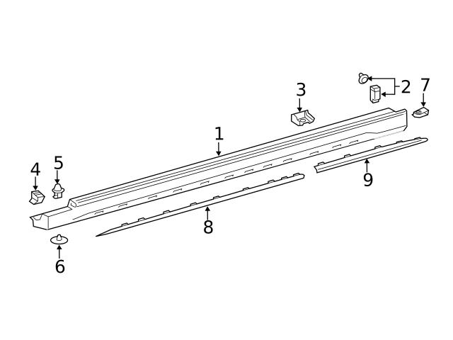 Genuine Mercedes 177991000064 Rocker Panel Molding Clip; Left, Right ...