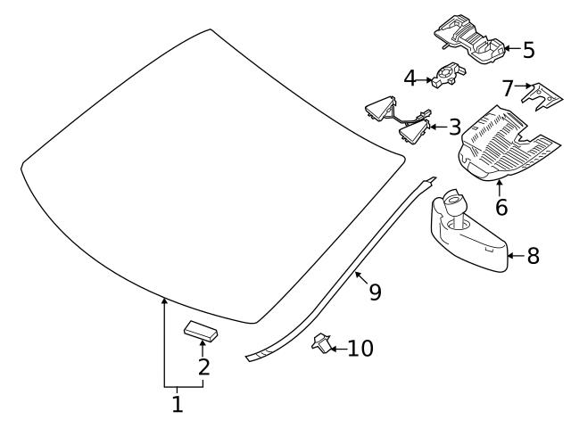 Genuine Mercedes 177991019864 Windshield Molding Clip; Left, Right ...