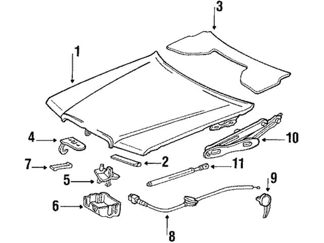 Genuine Mercedes 2018891898 Hood Seal; Rear - Mercedes | 2018890098