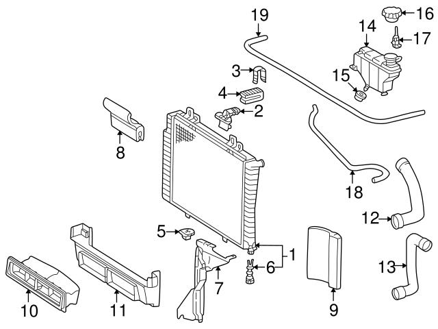 Genuine Mercedes 2025050073 Radiator Mount Bracket; Upper - Mercedes
