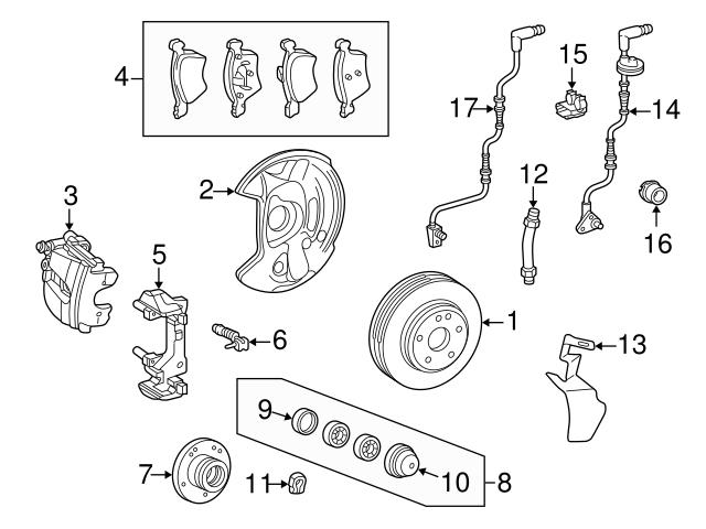 Genuine Mercedes 202540211764 ABS Wheel Speed Sensor; Front Right ...