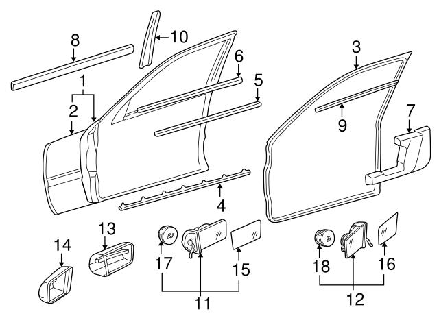Genuine Mercedes 2026900582 Door Seal; Front Left Lower - Mercedes