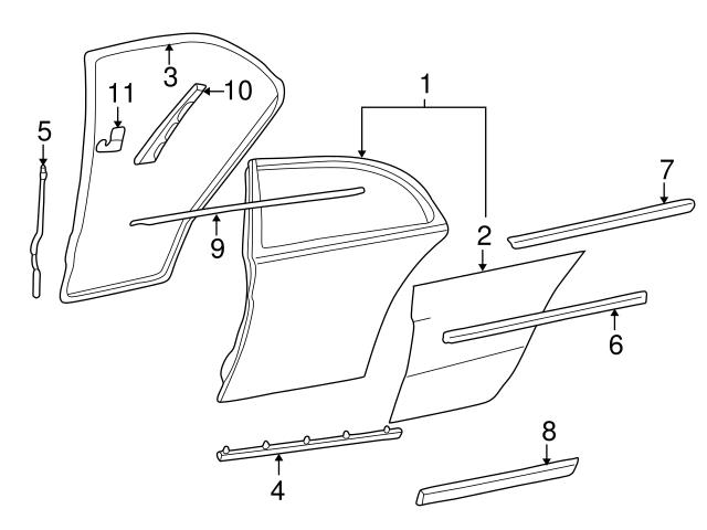 Genuine Mercedes 2026900982 Door Seal; Rear Left Lower - Mercedes