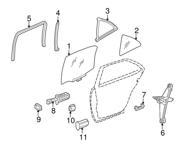 Genuine Mercedes 2027300846 Window Regulator; Rear Right - Mercedes