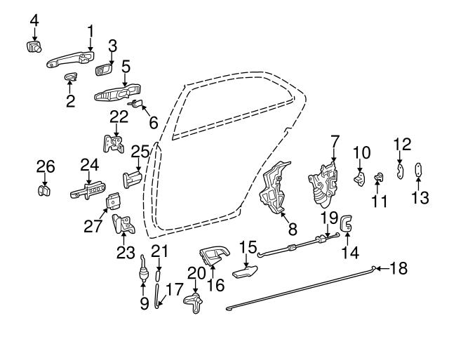 Genuine Mercedes 2027660205 Exterior Door Handle Pad; Rear - Mercedes