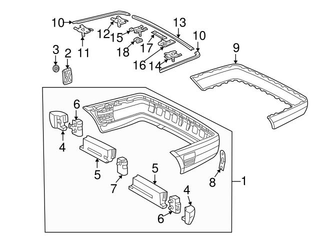 Genuine Mercedes 2028850474 Bumper Trim Cover; Rear Right - Mercedes