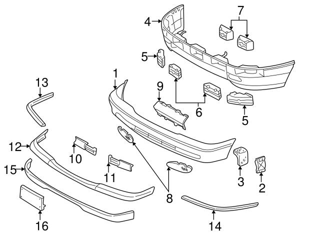 Genuine Mercedes 2028850974 Bumper Trim Cover; Front Left - Mercedes