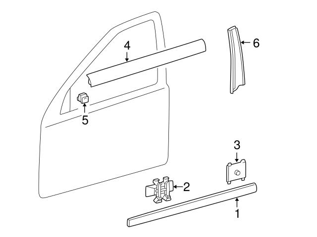 Genuine Mercedes 2029880078 Door Seal Clip; Rear Left/Right - Mercedes