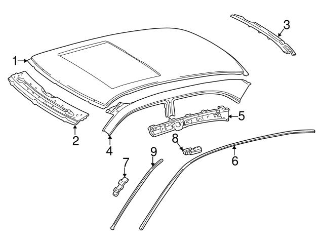 Genuine Mercedes 2029882878 Roof Drip Molding Clip; Front, Upper ...