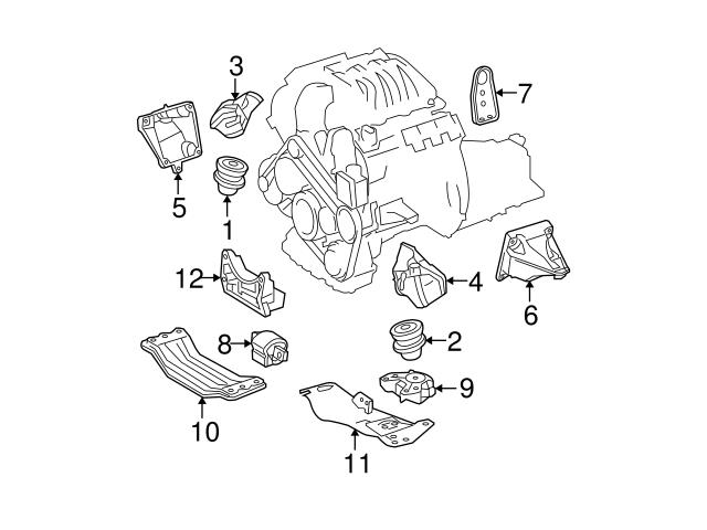 Genuine Mercedes 203240021864 Auto Trans Mount; Left - Mercedes ...