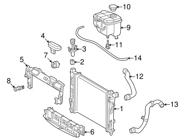 Genuine Mercedes 2035000100, A2035000100 Radiator; Rear - Mercedes