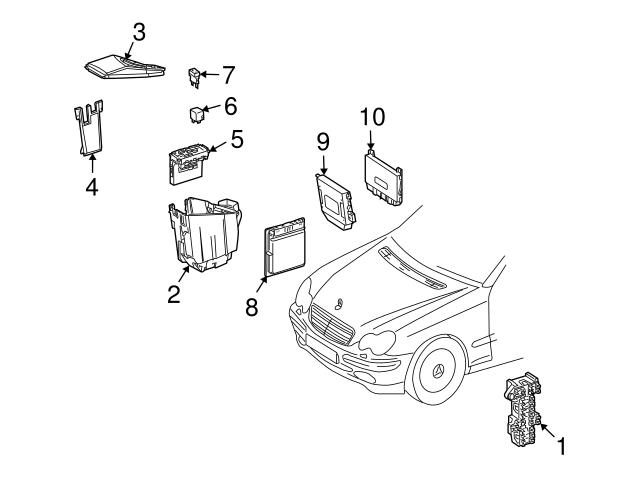 Genuine Mercedes 2035451403 Fuse Box Cover; Front - Mercedes | 2035450203