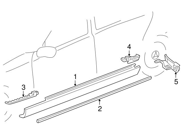 Genuine Mercedes 2036981998 Rocker Panel Molding Seal; Front Left ...