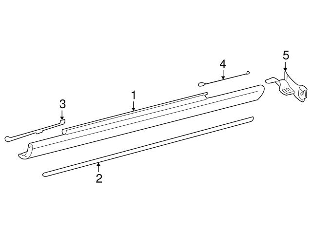 Genuine Mercedes 2036982298 Rocker Panel Molding Seal; Right Front ...