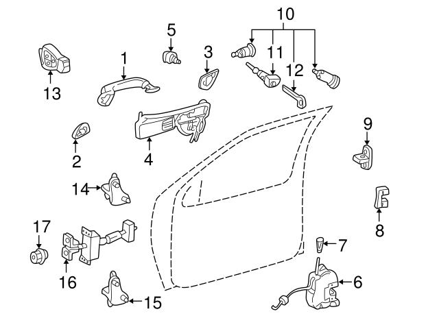 Genuine Mercedes 2037200937 Door Hinge Parts; Front Left Lower ...
