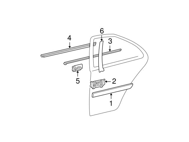 Genuine Mercedes 2037250665 Door Window Belt Weather Strip; Left, Right ...