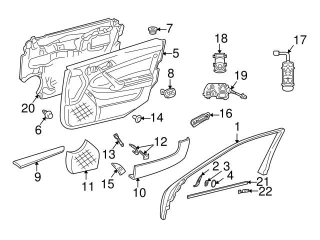 Genuine Mercedes 2037251465 Door Window Belt Weather Strip; Left, Right ...