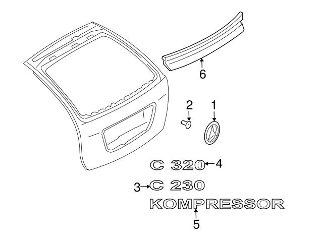Genuine Mercedes 2037420330 Spoiler; Rear - Mercedes