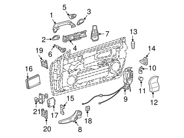 Genuine Mercedes 2037660705 Exterior Door Handle Gasket; Right Front ...