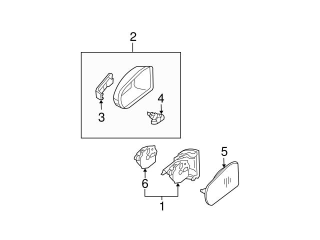 Genuine Mercedes 2038105376 Door Mirror; Left - Mercedes
