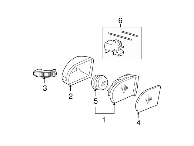 Genuine Mercedes 2038107776 Door Mirror Drive Motor; Front Right - Mercedes
