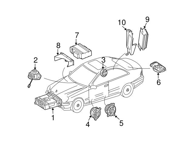 Genuine Mercedes 2038200102 Speaker; Left Upper, Right Upper - Mercedes