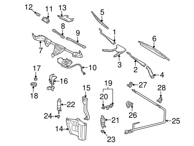 Genuine Mercedes 2038200644 Wiper Arm; Right - Mercedes