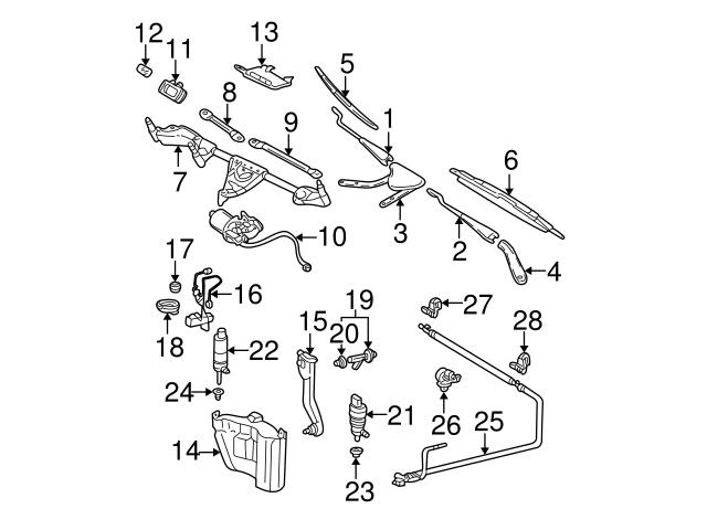 Genuine Mercedes 2038201944 Wiper Arm; Front Right - Mercedes
