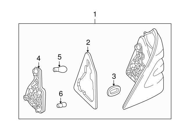 Genuine Mercedes 2038202064 Tail Light Assembly; Right - Mercedes