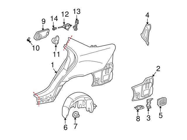 Genuine Mercedes 2038206614 Fuel Filler Door Lock Actuator Bracket ...