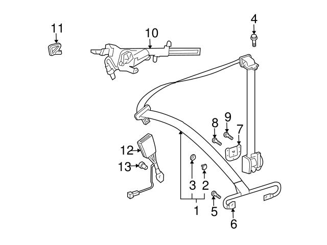 Genuine Mercedes 2038602669 Seat Belt Receptacle; Front Left/Right ...