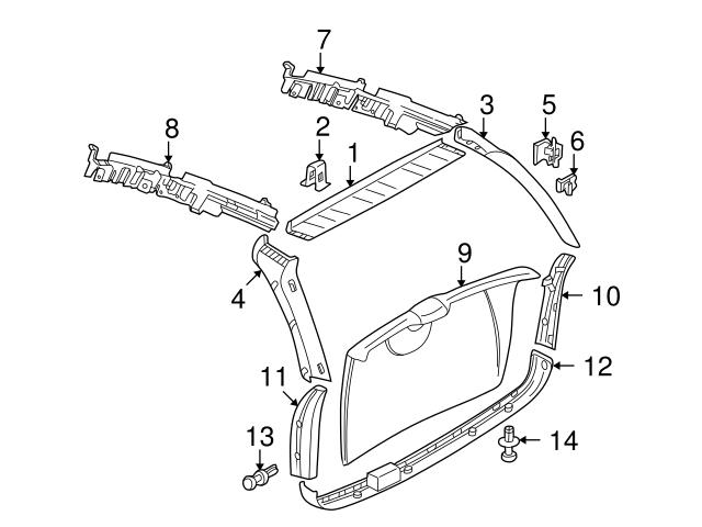 Genuine Mercedes 2039881378 Liftgate Trim Cover Clip; Left, Right ...