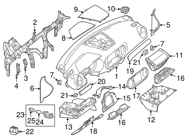 Genuine Mercedes 2039882878 Instrument Cluster Bezel Clip - Mercedes