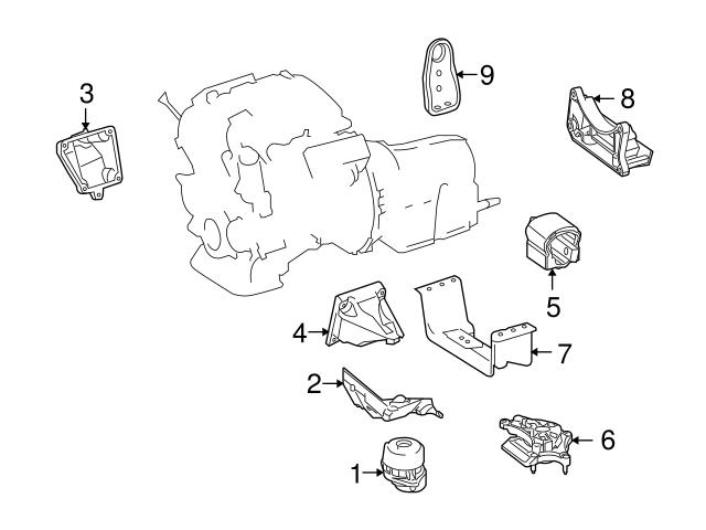 Genuine Mercedes 204240201764 Engine Mount; Left, Right - Mercedes ...
