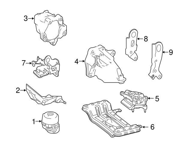 Genuine Mercedes 2042403617 Engine Mount Support; Left - Mercedes ...