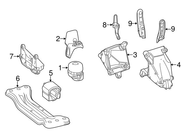 Genuine Mercedes 2042405417 Engine Mount Support; Front Right ...