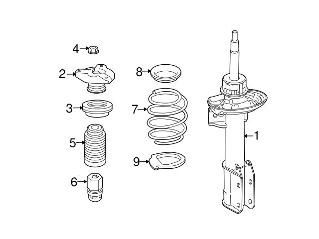 Genuine Mercedes 204323170064 Strut Assembly; Front Left/Right ...