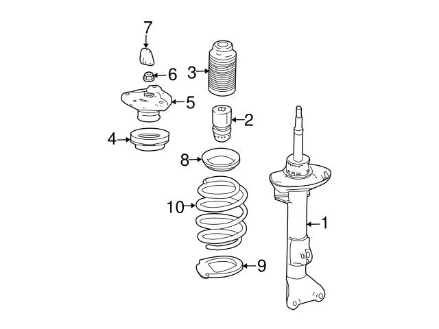Genuine Mercedes 204323300064 Strut Assembly; Front Left/Right ...