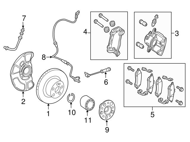 Genuine Mercedes 2044214081 Brake Caliper; Front Right - Mercedes