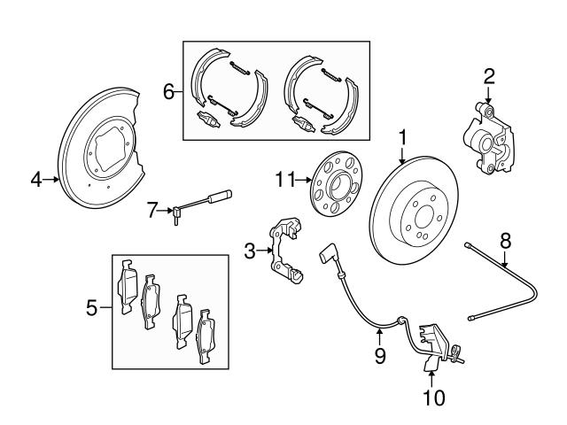 Genuine Mercedes 204423039464 Brake Caliper Bracket; Left, Right ...