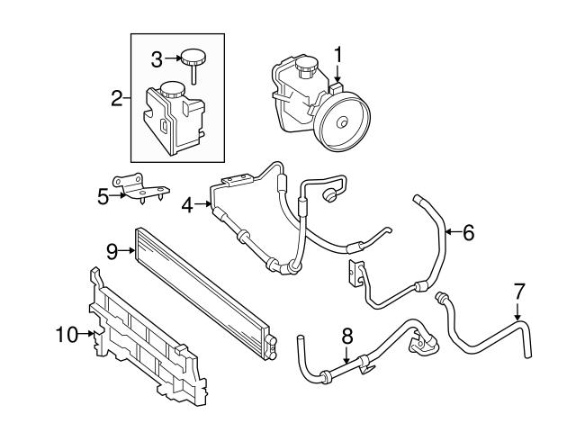 Genuine Mercedes 2044607424 Power Steering Return Hose; Lower - Mercedes