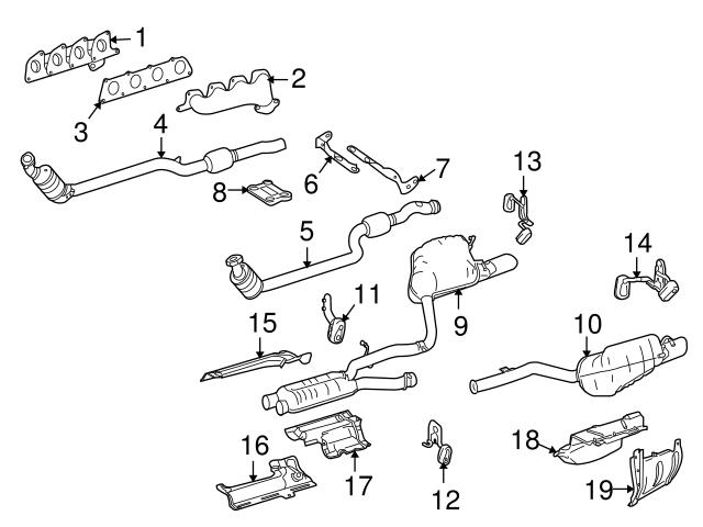 Genuine Mercedes 2044923041 Exhaust/Muffler Bracket; Left - Mercedes