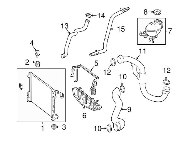 Genuine Mercedes 2045011125 Engine Coolant Overflow Hose; Front ...